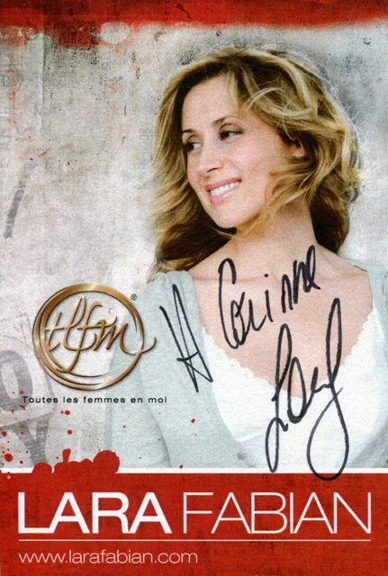 AUTOGRAPHE ORIGINAL DE la chanteuse LARA FABIAN EUR 30,00 - PicClick FR