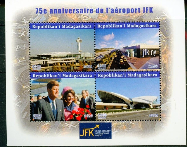 MADAGASCAR 2023 75TH Anniversaire De John F Kennedy Aéroport Feuille Nh Menthe EUR 17,25 ...