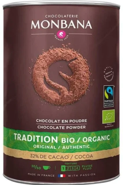 MONBANA FAIRTRADE ORGANIC Chocolate Powder 1KG Tub £25.99 - PicClick UK