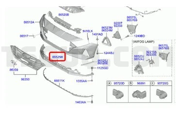 COUVERCLE INFÉRIEUR DE pare-chocs avant HYUNDAI i20 MK3 86512Q0000 NEUF ...