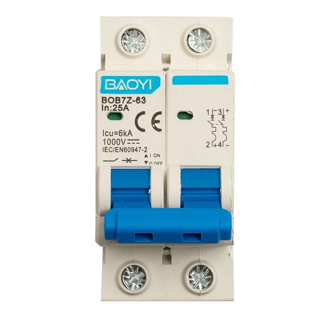 2P SOLAR-MINIATURE DISJONCTEUR DC1000V 3A 6A 10A 16A 20A 25A 32A 40A 50A 63A EUR 18,68 - PicClick FR