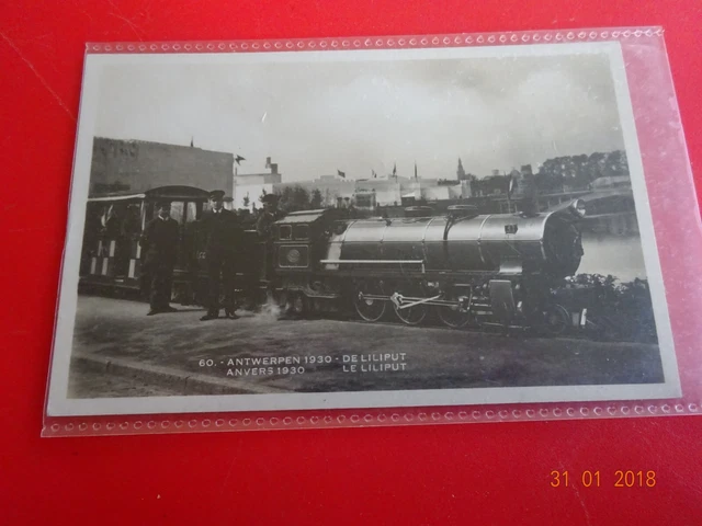 RAILWAY STEAM LOCOMOTIVE Early Postcard Real Photo. Lilliput £1.50 ...