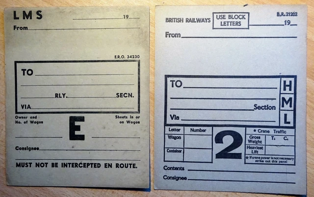 BRITISH RAILWAYS & LMS Railway Wagon Labels (2) £0.99 - PicClick UK