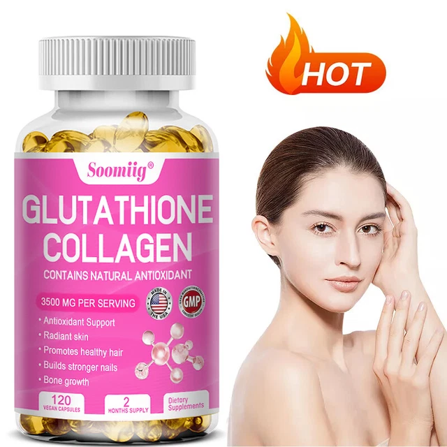 GLUTATHIONE COLLAGEN ANTIOXIDANT Anti-Aging Skin Whitening Vitamin C Capsules Uk £7.79 - PicClick UK