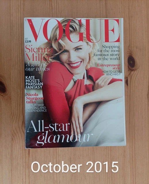 2X VINTAGE VOGUE Magazines, Sienna Miller, Edie Campbell 2015 & 2016 ...