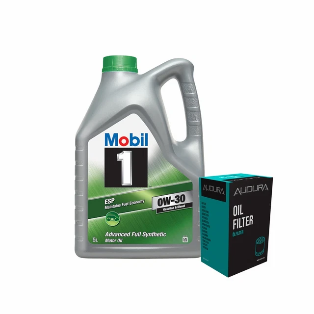 MOBIL 1 ESP 0W30 Engine Oil 5L Audura Oil Filter Service Kit Fully ...
