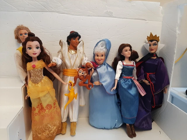 DISNEY'S DOLL LOT! Aladdin-Evil Queen -Fairy Godmother -belle- beast ...