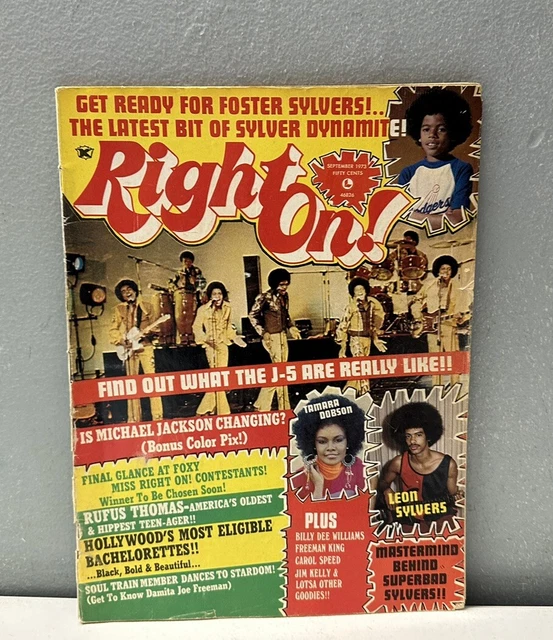 RIGHT ON MAGAZINE September 1973 Jackson 5 Michael Jackson Changing ...
