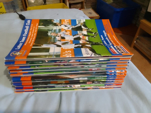 LUTON TOWN 2003/2004 Home Football Programmes x 25 (Near Complete) Bulk ...