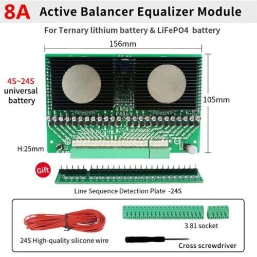 12A ACTIVE EQUALIZER Balancer für 4-13S/4-24S BMS Lifepo 4/Li-ion 5A ...