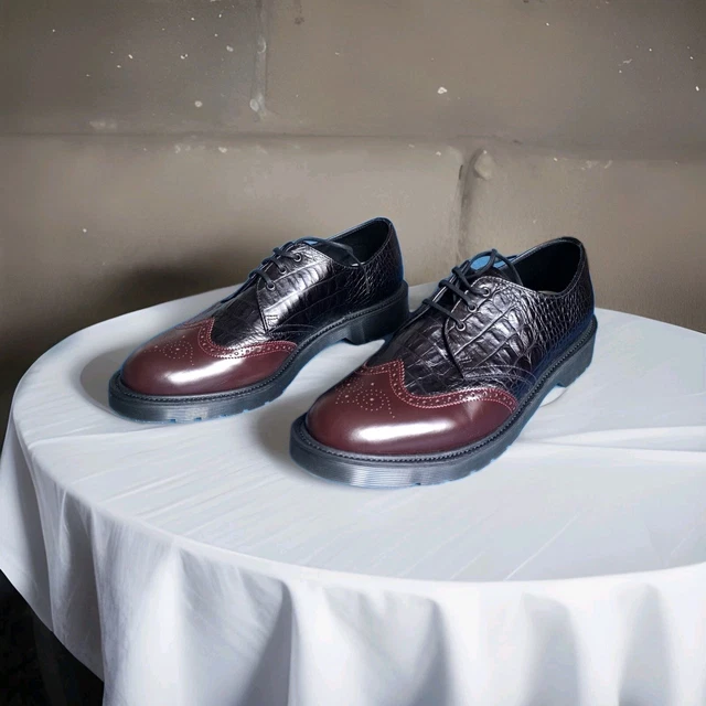 DR MARTIN AIRWAIR Dannon BLACK+OXBLOOD Men's UK9 Aw501(15436002) RRP ...