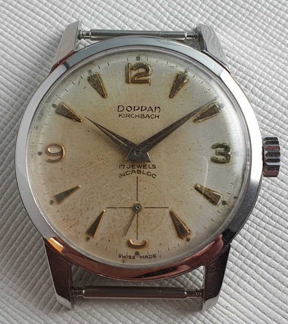 VINTAGE SWISS MANUAL Wind Wehrmachtswerk Doppan Cal. As 1130 All Steel ...