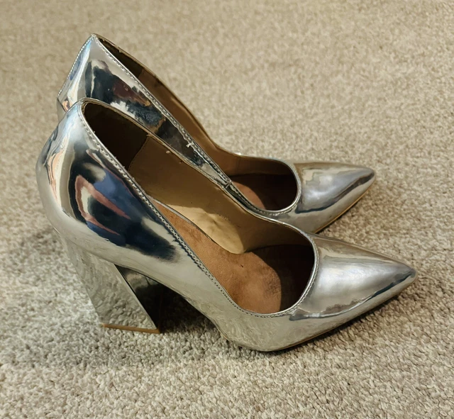 LOST INK METALLIC Silver Heels Shoes Size Uk 5 £21.51 - PicClick UK