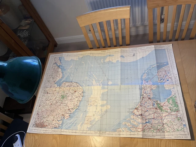 NORTH SEA WW2 RAF War Map 1944 From Sunderland 201 Sqn RAF £35.00 ...