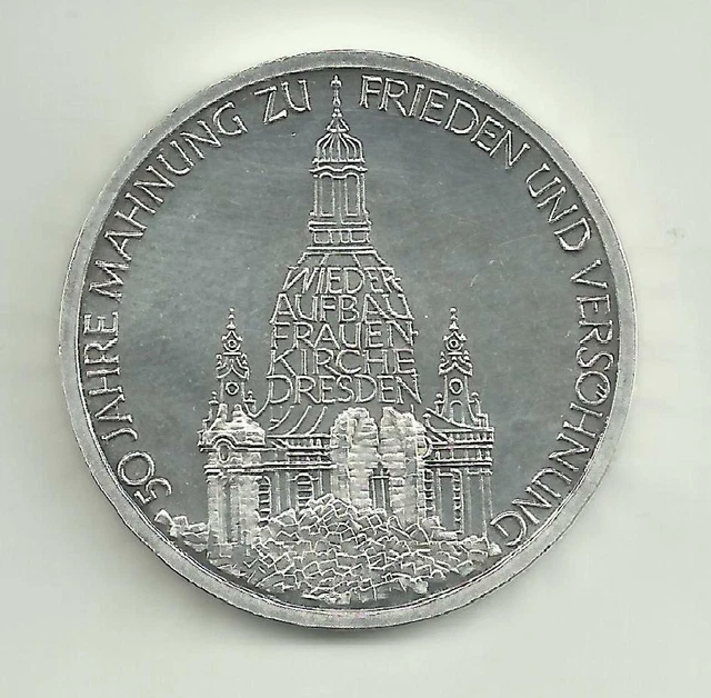 10 DM SILBER-GEDENKMÜNZE 50 Jahre Mahnung zu Frieden u Versöhnung stgl 1995 J EUR 10,00 ...