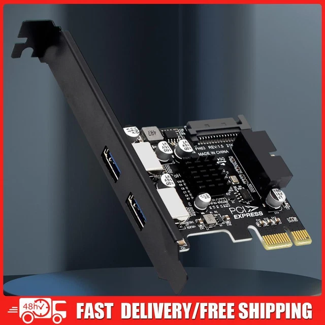 2 PORT USB 3 To PCIE Adapter Card Useful Converter Controller Hub ...
