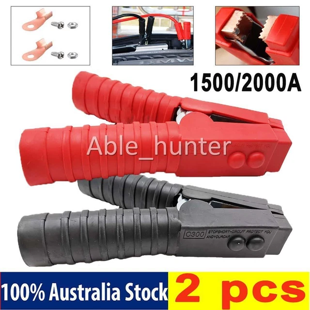 1SET HEAVY DUTY Alligator Battery Clamps 2000A Jumper Lead Test Clips ...