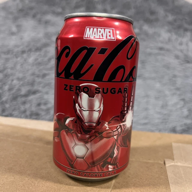 COCA COLA DRINK MARVEL Iron Man ZERO SUGAR 12 FLOZ CAN Collectibles ...