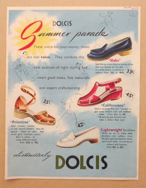 DOLCIS SUMMER PARADE ladies shoes Original UK Press Advert 1949 £5.91 ...