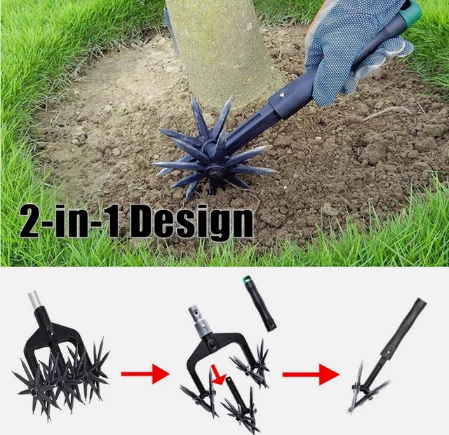 ROTARY CULTIVATOR LAWN Ripper Soil Turning Garden Aerator Manual Tiller ...