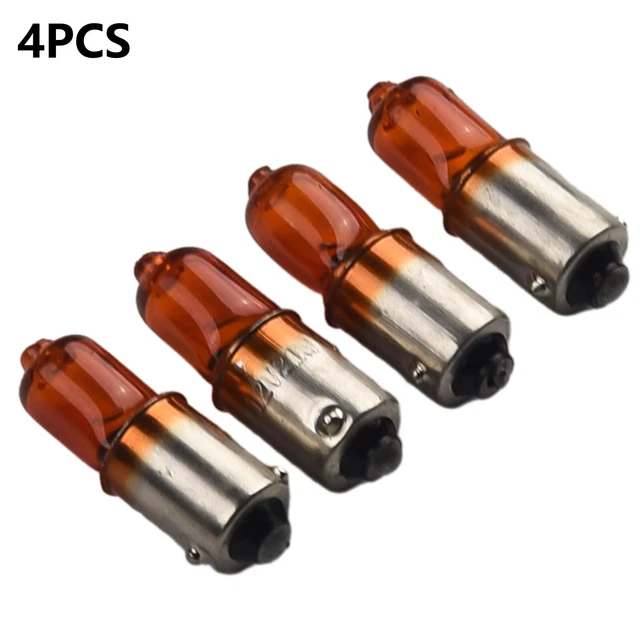 MOTORCYCLE INDICATOR BULBS Base 12V 23W 4pcs Amber BA9S For Auto Car ...