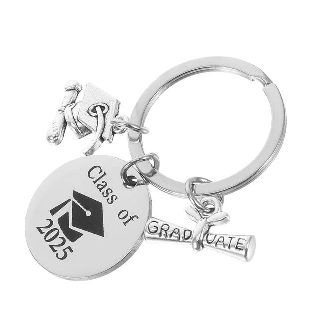 GRADUATION KEY RING Stainless Steel Class of 2025 Keychain Congrats ...