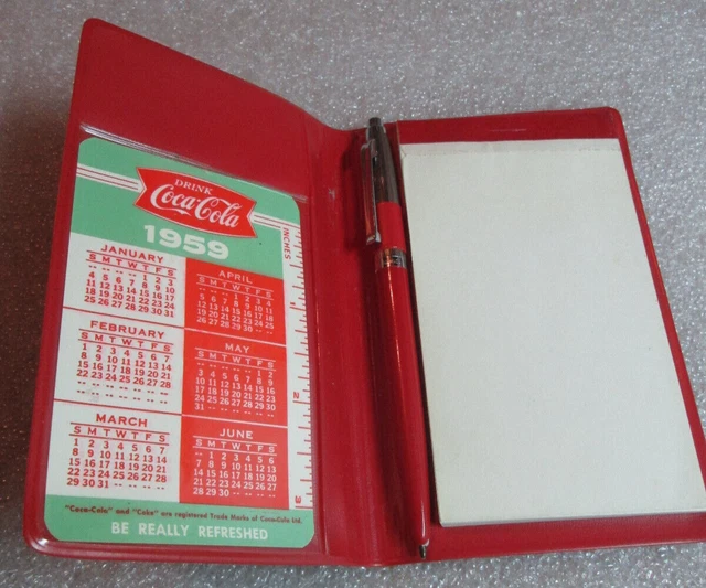 RARE VINTAGE 1959 Coca Cola Coke Pen Note Pad Calendar Advertising ...