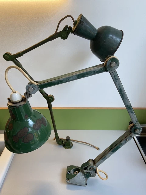 TWO VINTAGE EDL / Simplex Industrial 3 Arm Machinists Work Lamps ...