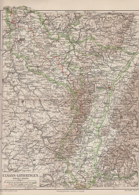 ELSASS-LOTHRINGEN 1903 - Alte historische Landkarte Karte Antique Map ...