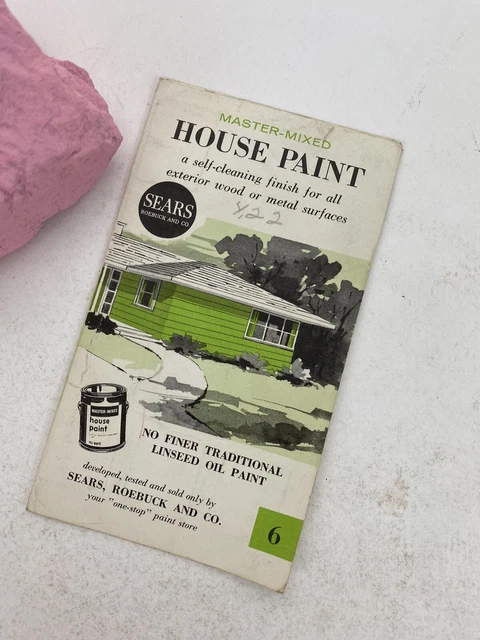 1959 SEARS MASTER Mix House Paint Color Sample Chip Catalog Booklet ...