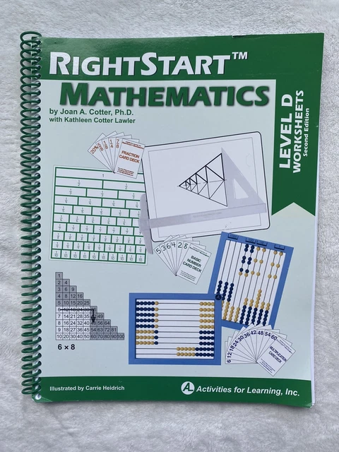 RIGHTSTART MATHEMATICS LEVEL D WORKSHEETS By Joan A. Cotter Excellent ...