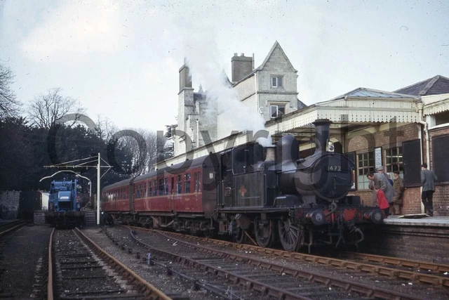 KODAK W POTTER 35mm BR STEAM 14XX 0-4-2 TANK 1472 CIRENCESTER TOWN 1964 ...