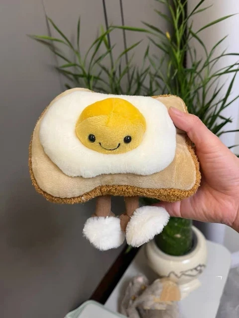 JELLYCAT AMUSEABLES EGGLANTINE Egg on Toast plush doll Tag+ Dust Bag ...