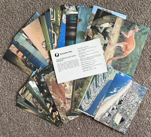 1978 AUSTRALIA POST Series Ii Pre-Paid Decimal Stamp Post Cards EUR 6 ...