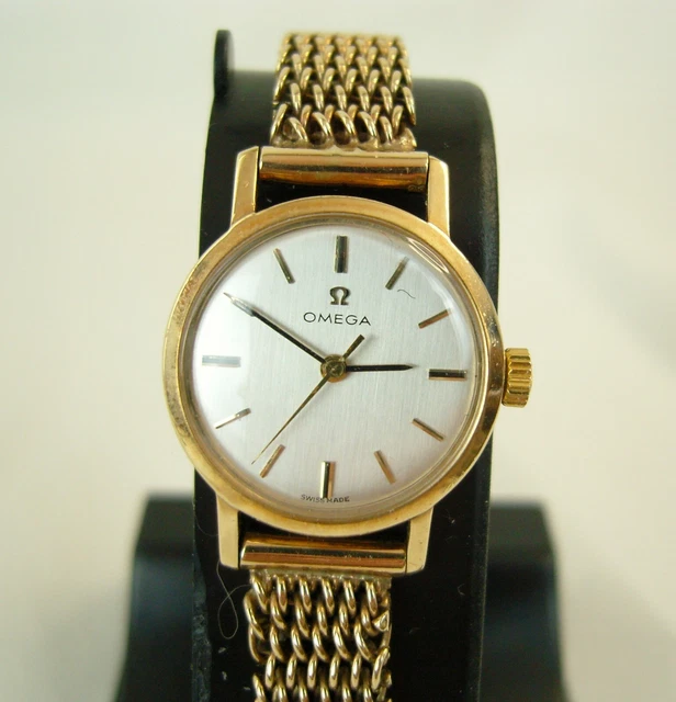 OMEGA 630 MECHANICAL Swiss Ladies Watch 9ct Gold Case & Bracelet 28g £ ...