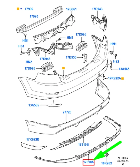 FORD MONDEO MK4 Rear Bumper Bar Valance Side Extension 1722088 NEW ...