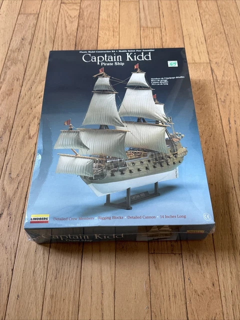 LINDBERG CAPTAIN KIDD Pirate Ship Plastic Model Kit 1/133 Scale Vtg ...