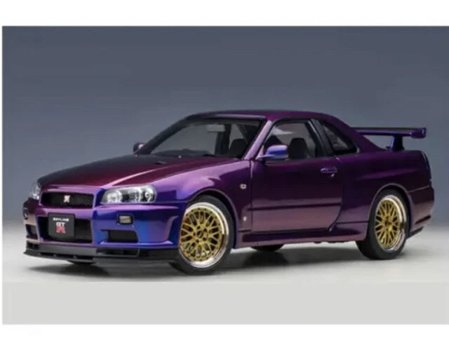 1:18 AUTOART NISSAN SKYLINE GT-R (R34) V-SPEC II Ruote BBS viola ver EUR 462,40 - PicClick IT