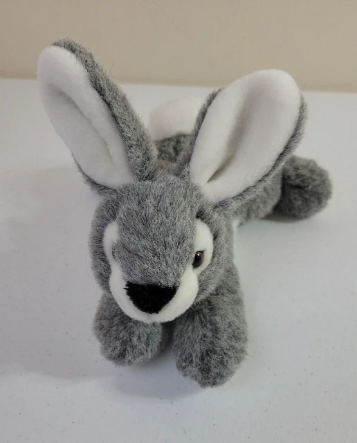 AURORA GRAY BUNNY Rabbit Soft Cute Fluffy Huggable Plush Stuffed Animal ...