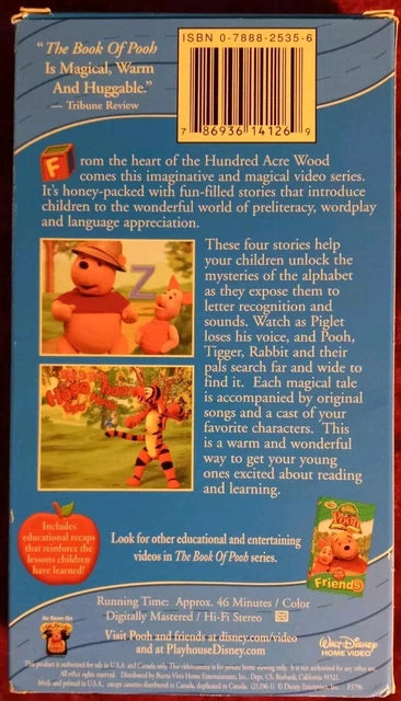 THE BOOK OF Pooh Fun With Words (VHS, 2001) Tested (Pics) Playhouse ...