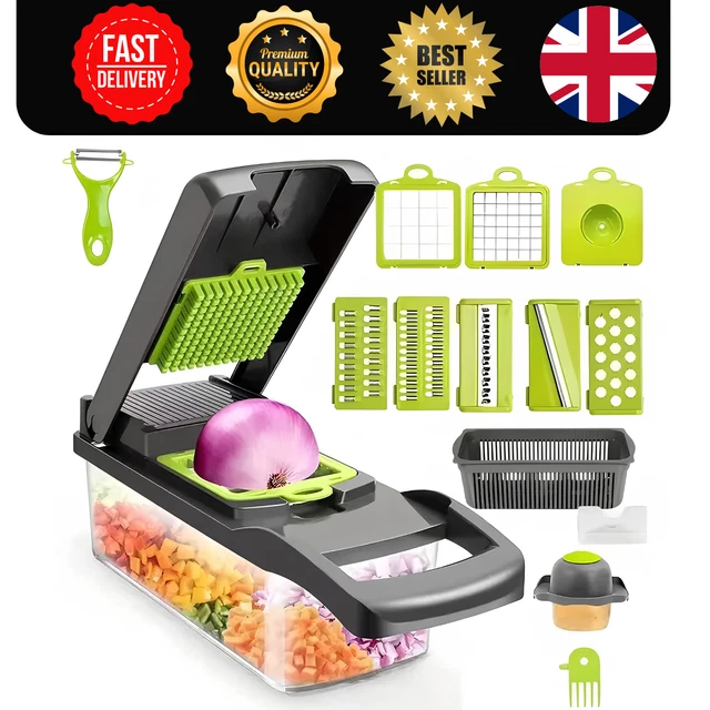 MANDOLINE VEGETABLE CHOPPER 16-in-1 & Dicer Multi-Functional Vegetable ...