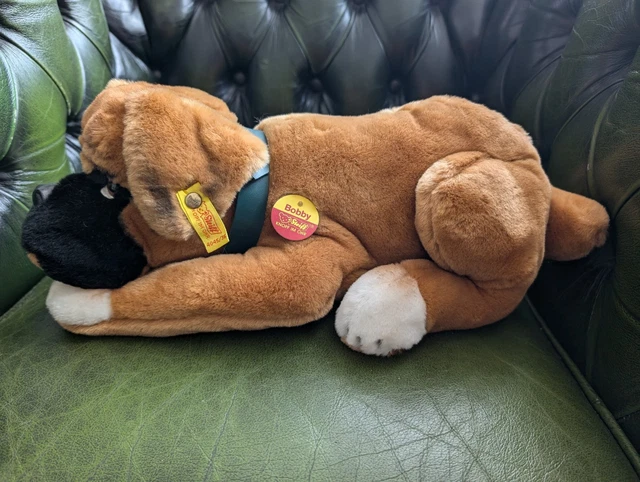 STEIFF BOBBY BOXER Vintage 80s Stuffed Animal Retro Dog Plush Toy 90s ...