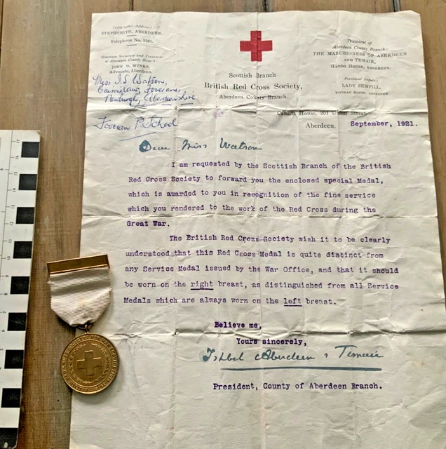 WW1 RED CROSS VAD medal and entitlement document £39.99 - PicClick UK