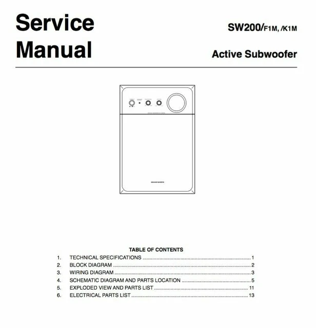 MARANTZ SW200 SCHEMATIC Diagram Service Manual Schaltplan Techniques ...