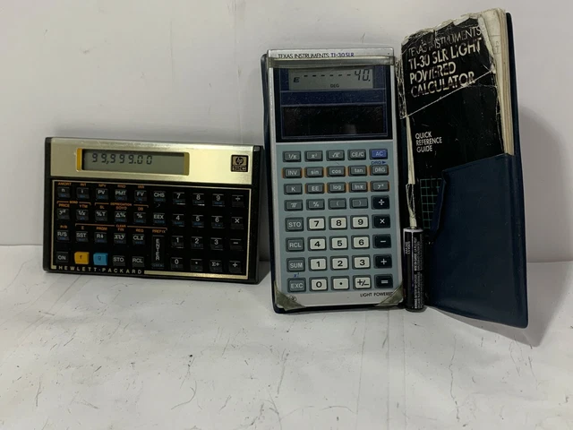 VINTAGE HP 12C Calculator and Texas Instrument TI-30 SLR Calculator £21 ...