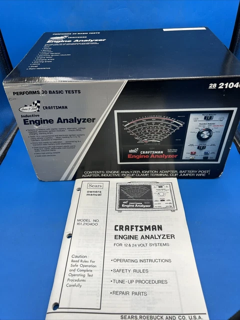 VINTAGE SEARS CRAFTSMAN Solid State Electronic Engine Analyzer Model ...