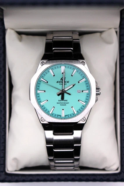 CASIO EDIFICE EFR-S108DJ-2BJF Turquoise Blue Dial Sport Sapphire Glass ...