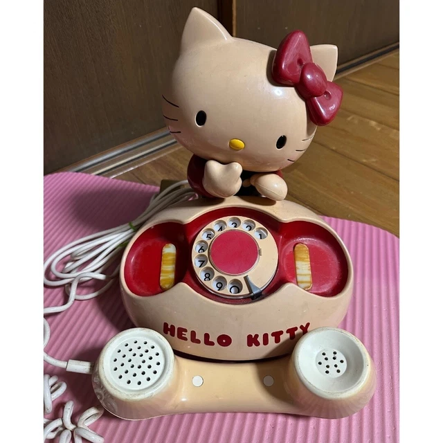 USED SANRIO HELLO Kitty Vintage Rotary Phone 1980 retro Japan No box £ ...