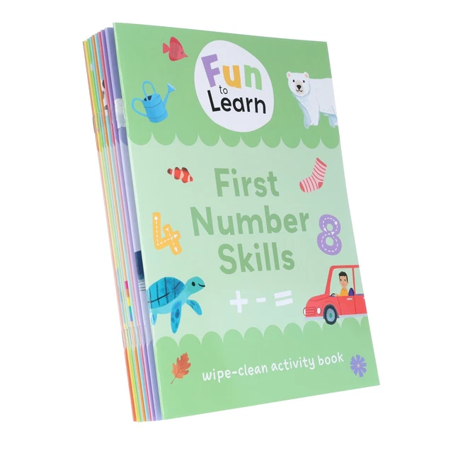 FUN TO LEARN Wipe-Clean Activity 10 Books Collection Set - Ages 3 ...