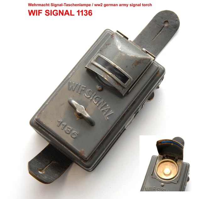 WEHRMACHT TASCHENLAMPE,WIF SIGNAL 1136,ww2 army flashlight,signal torch ...